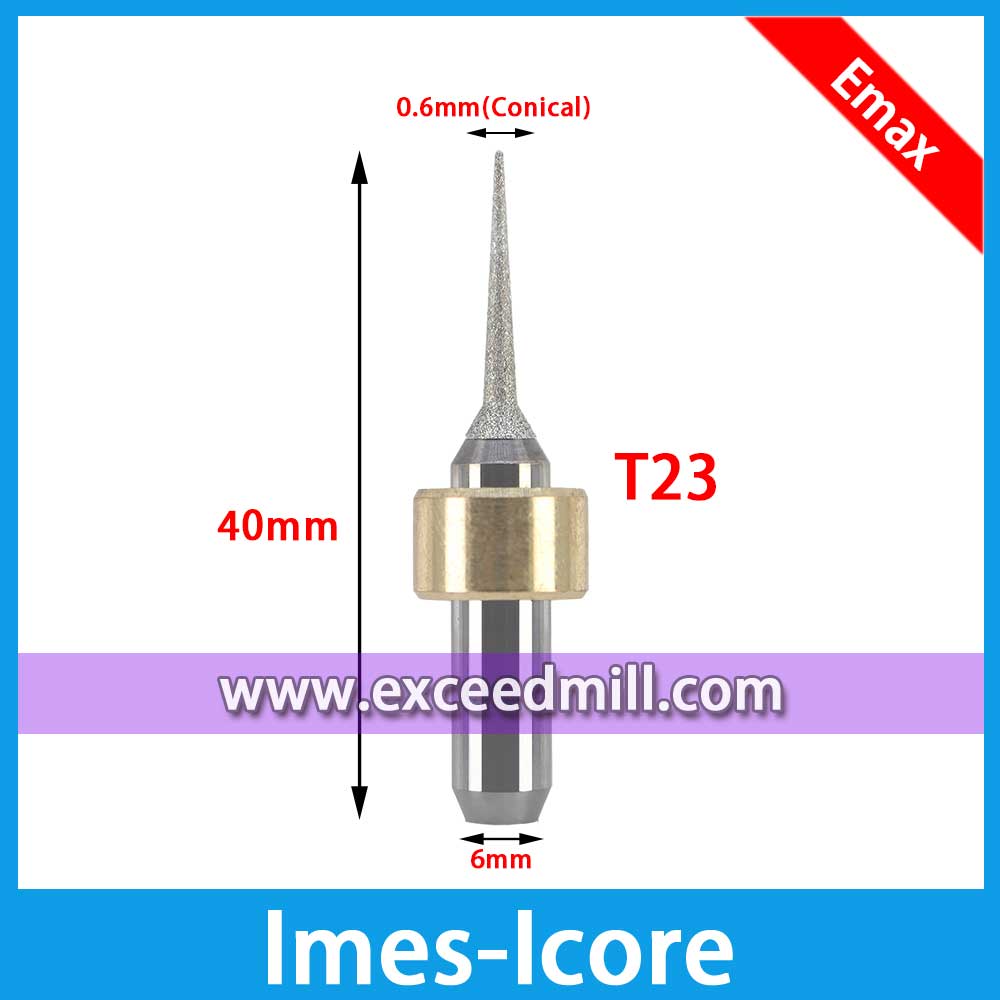 T21 T22 T23 Imes-Icore 6mm Shank CAD/CAM Diamond Grinder Tools for Mil