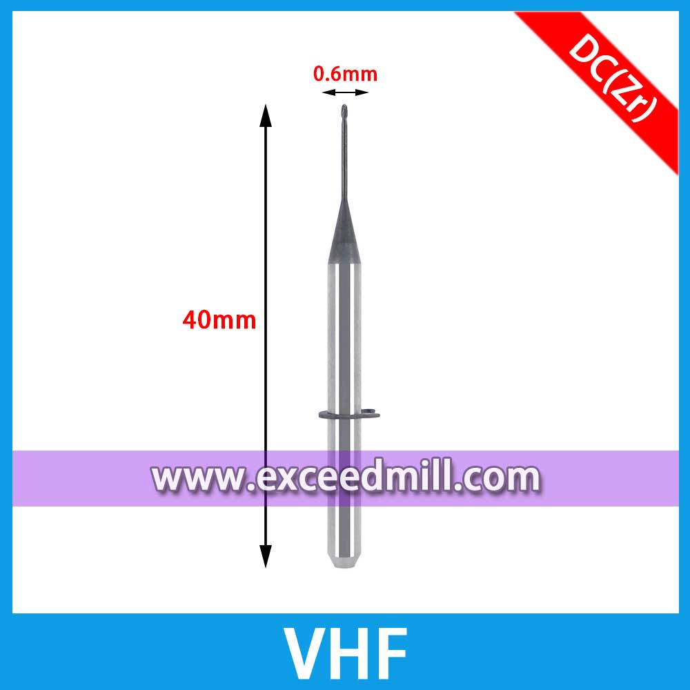VHF CAD/CAM Tools 40mm Length with Diamond Coat Special for Milling Zi